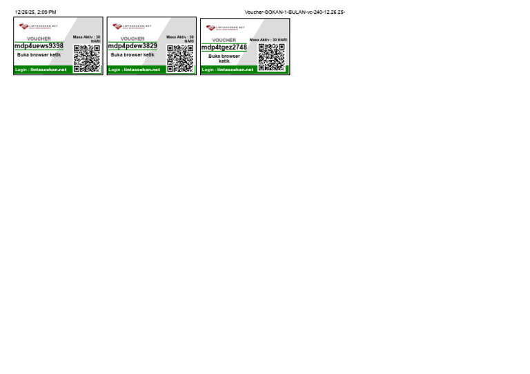 Voucher SOKAN 1 BULAN VC 240 12.26.25 | PDF