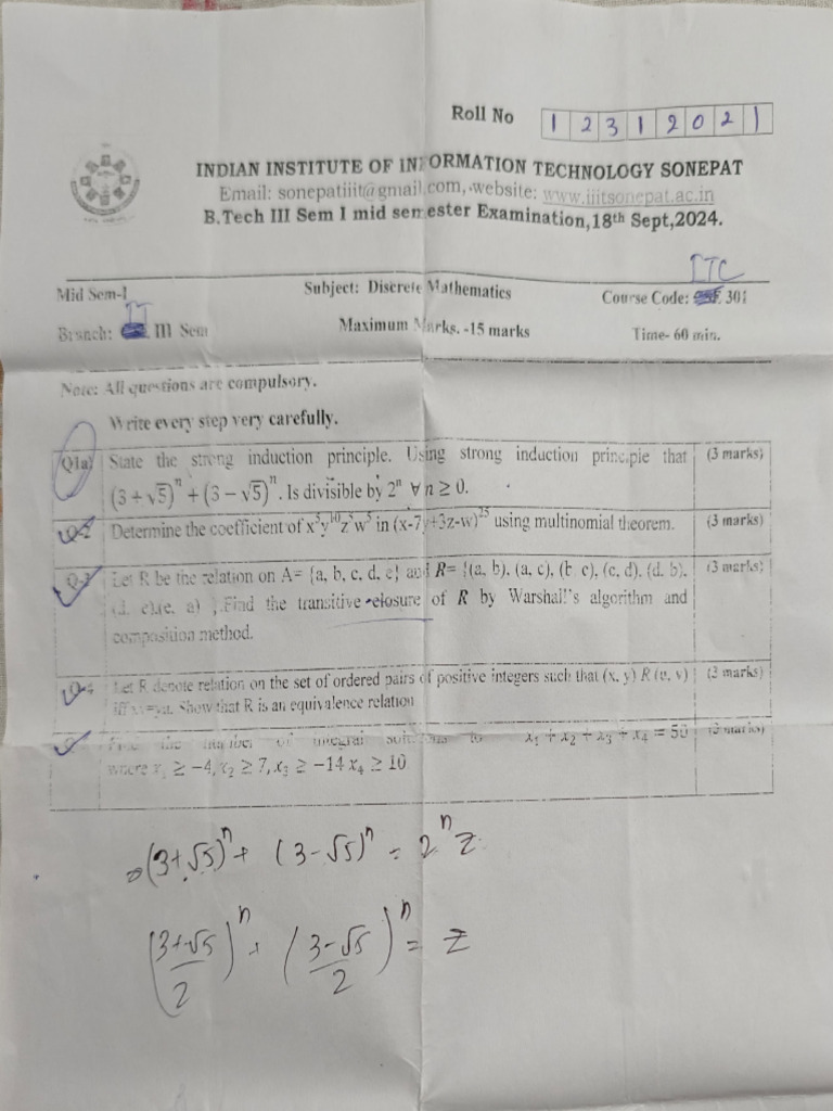 3rd Sem Papers 2023 Batch | PDF