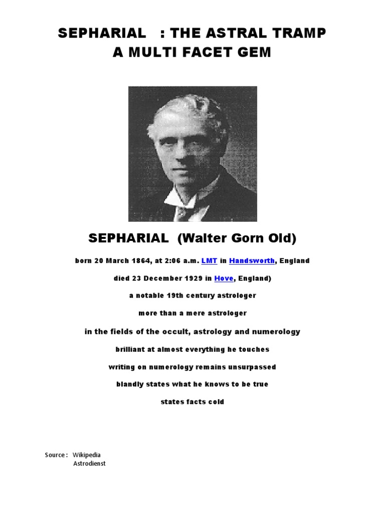 Sepharial: The Astral Tramp A Multi Facet Gem | PDF | Horoscope | Astrology