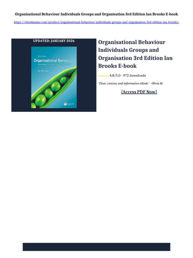 Organisational Behaviour Individuals Groups and Organisation 3rd ...