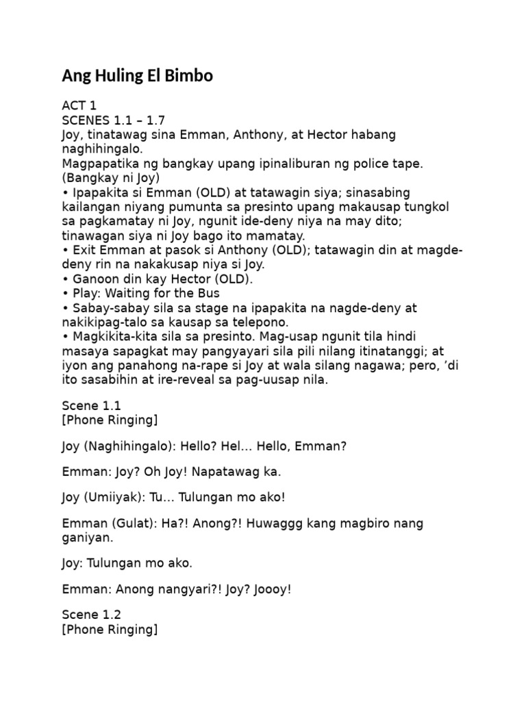 Ang Huling El Bimbo | PDF