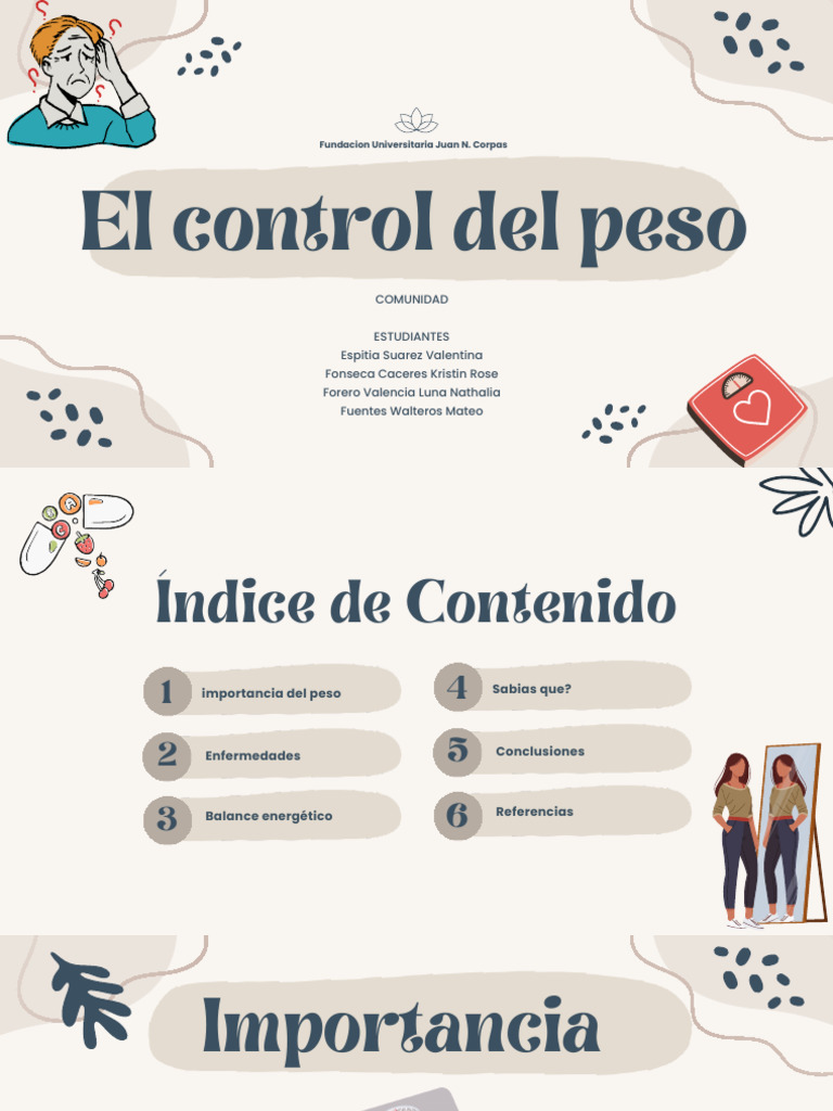 El Control Del Peso | PDF | Obesidad | Enfermedades y trastornos