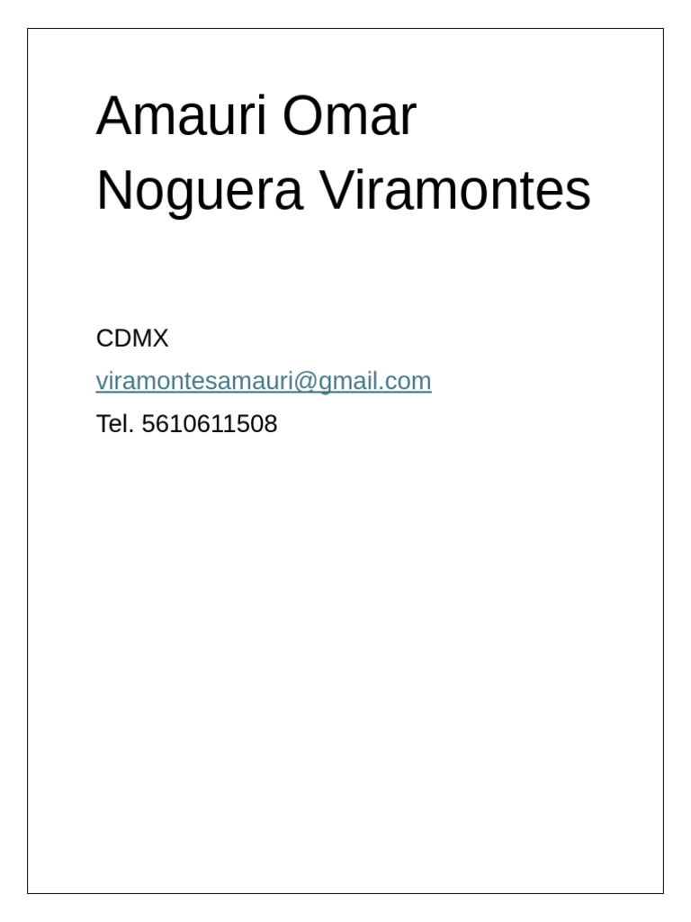 Amauri Viramontes Curriculum | PDF | Ciudad de México