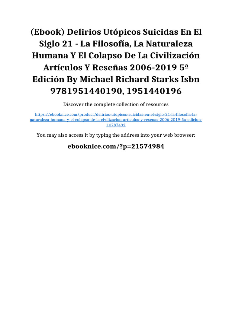 (Ebook) Delirios Utópicos Suicidas en el Siglo 21 - La filosofía, la ...