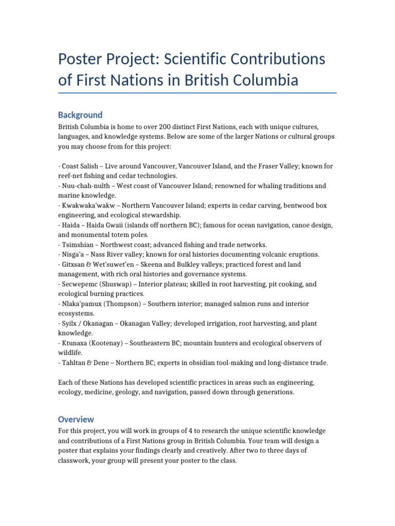 BC_First_Nations_Poster_Assignment | PDF | British Columbia