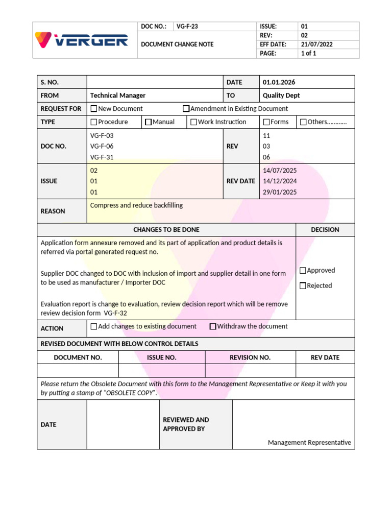 VG-F-23 Document Change Note_Rev 02 (15) | PDF
