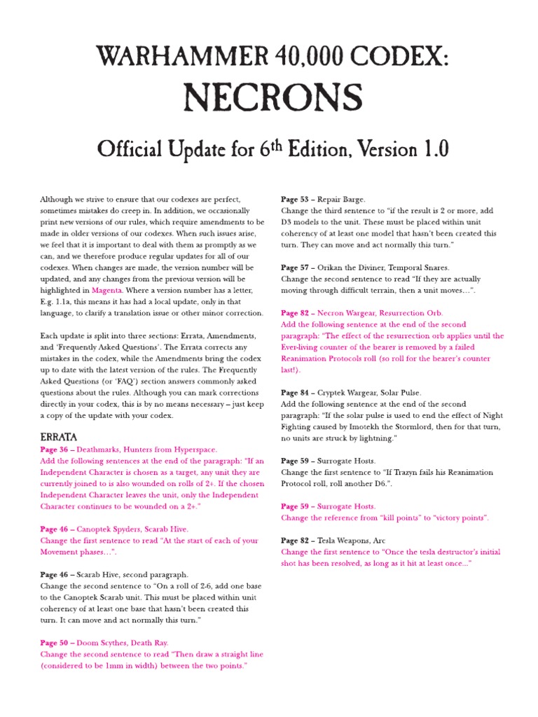 M2420315a Necron 6th Ed V1 | PDF
