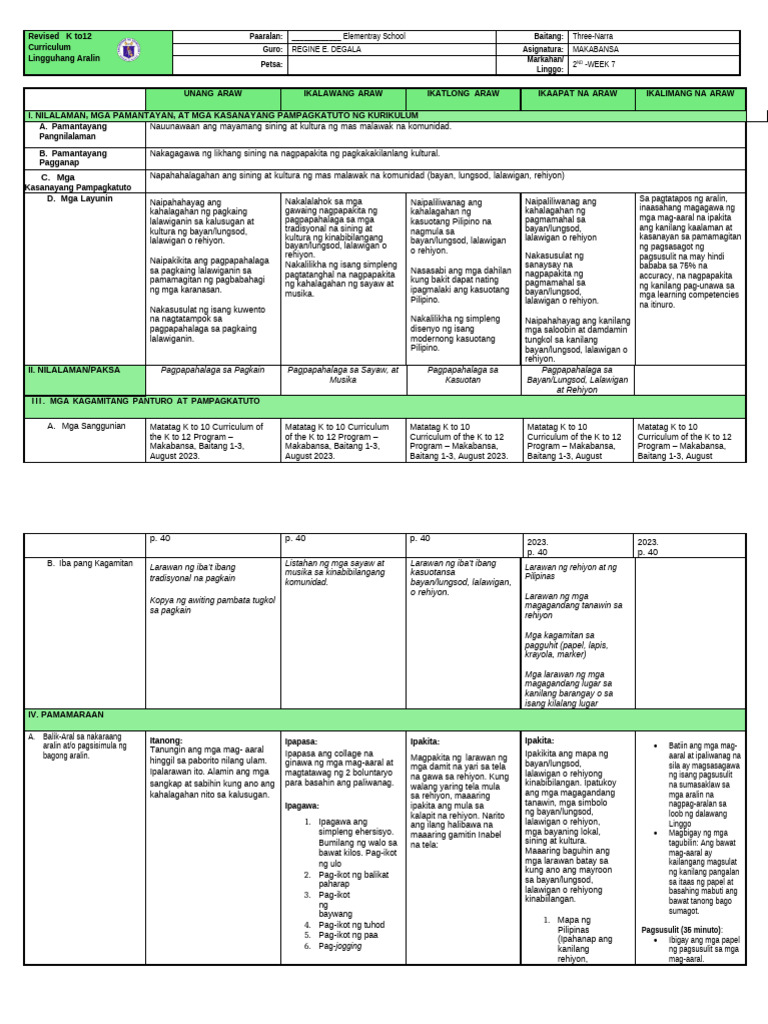 Makabansa3 q2 Week 8 | PDF