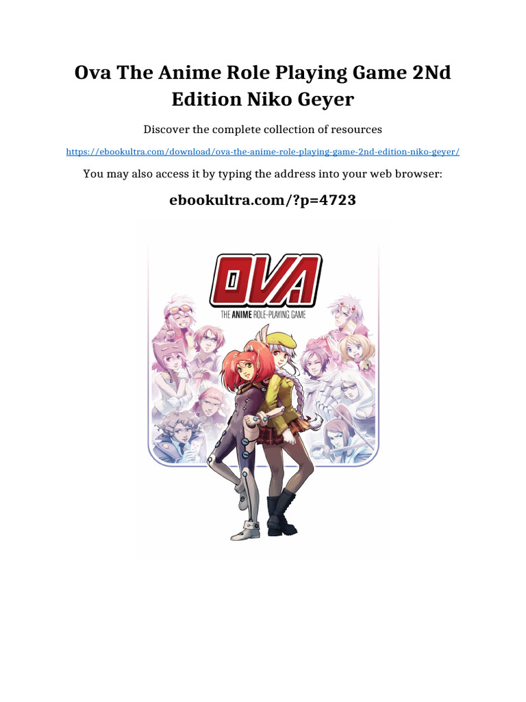 Ova The Anime Role Playing Game 2nd Edition Niko Geyer Available Full ...