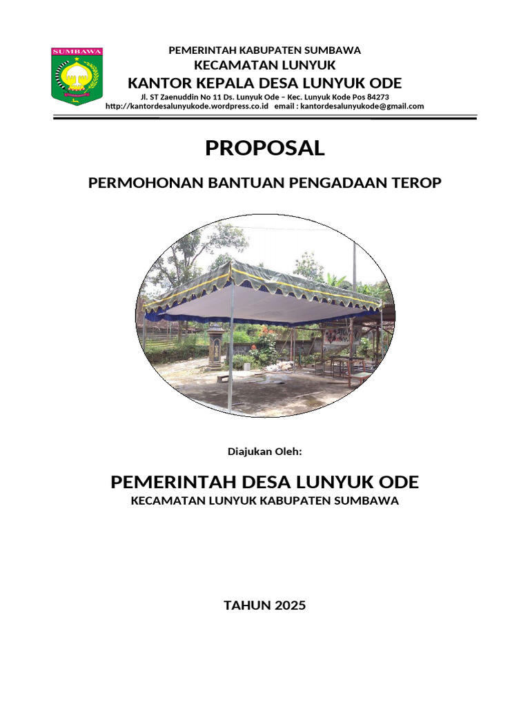 Proposal Permohonan Terop | PDF