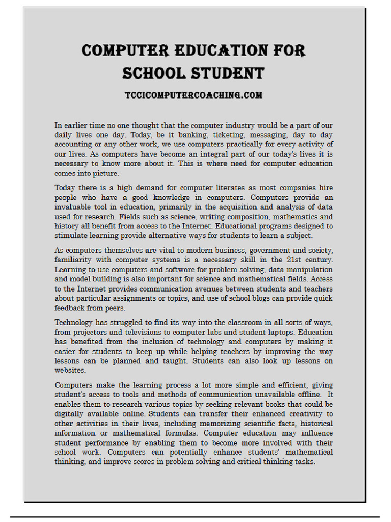 Computer School Magzine Topic | PDF