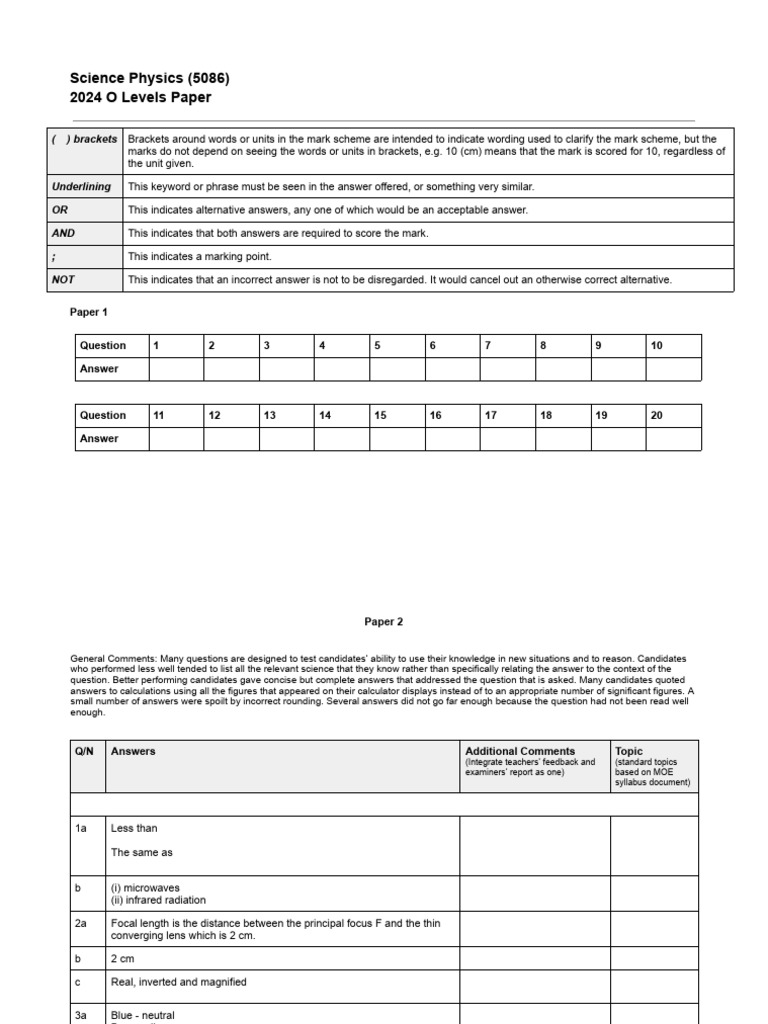 2024 5086 O Level Science Physics Solutions.docx | PDF | Radiation ...