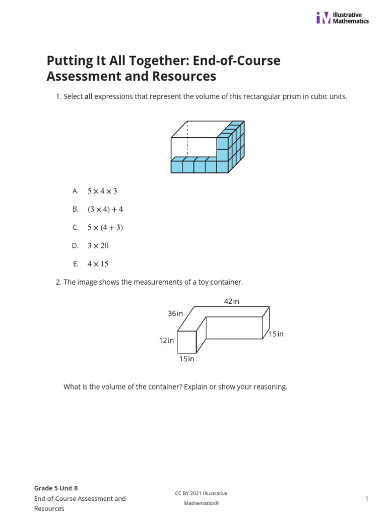 Grade5 8 End of Course Assessment and Resources Assessment | PDF ...