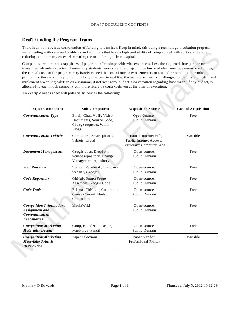 Draft Forecasting Costs | PDF