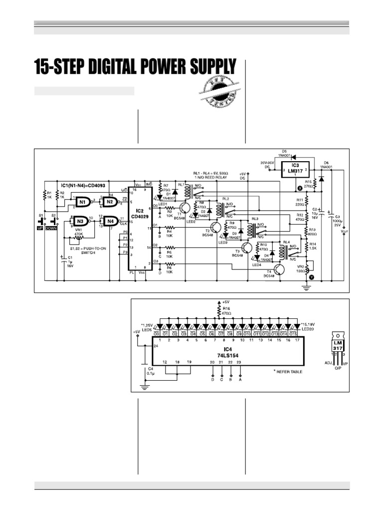15 - Step Digital Power Supply | PDF | Relay | Logic Gate