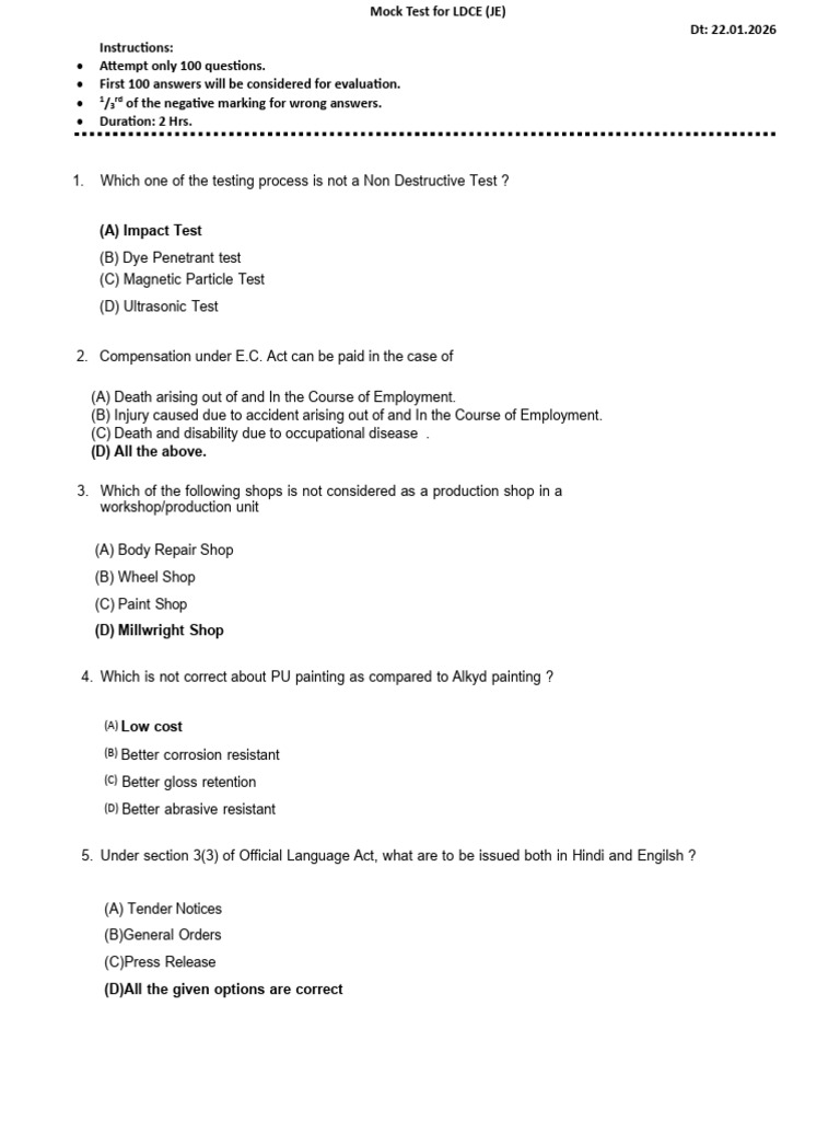 JE Model Questions & Answers | PDF | Welding | Construction