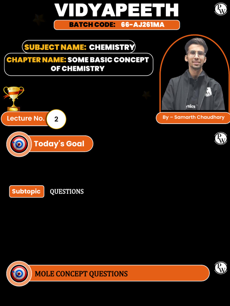 LECTURE-2 Mole Oncept Question | PDF