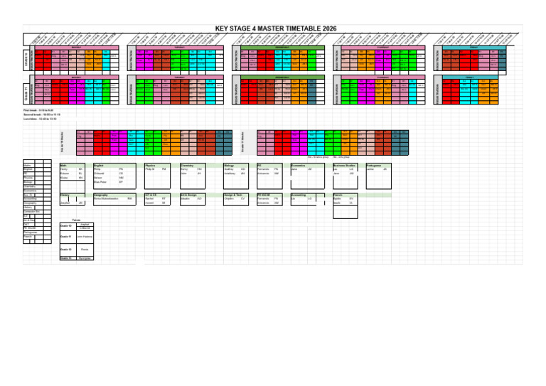 Ks4&5 Master Timetable 2026 - Copy of Copy of Copy of Ks 4 & 5 Cc（36） | PDF