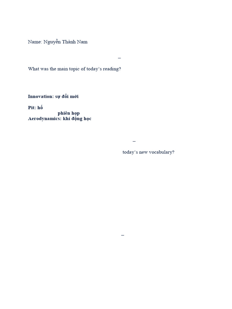 Daily Reflection Form Day 1 | PDF | Vocabulary | Reading Comprehension