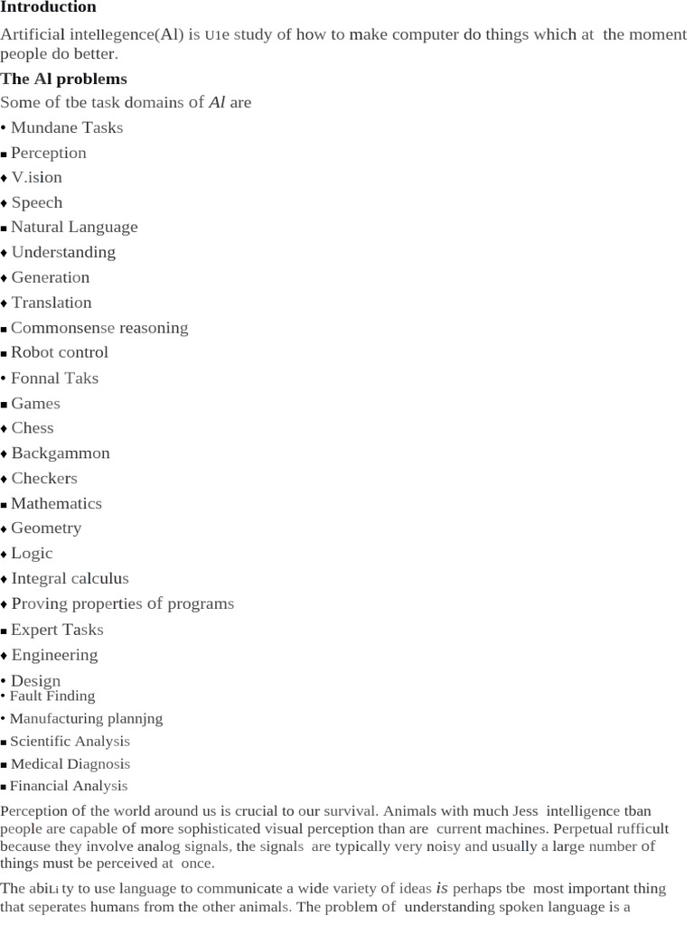 AI Module 1 | PDF | Artificial Intelligence | Intelligence (AI) & Semantics
