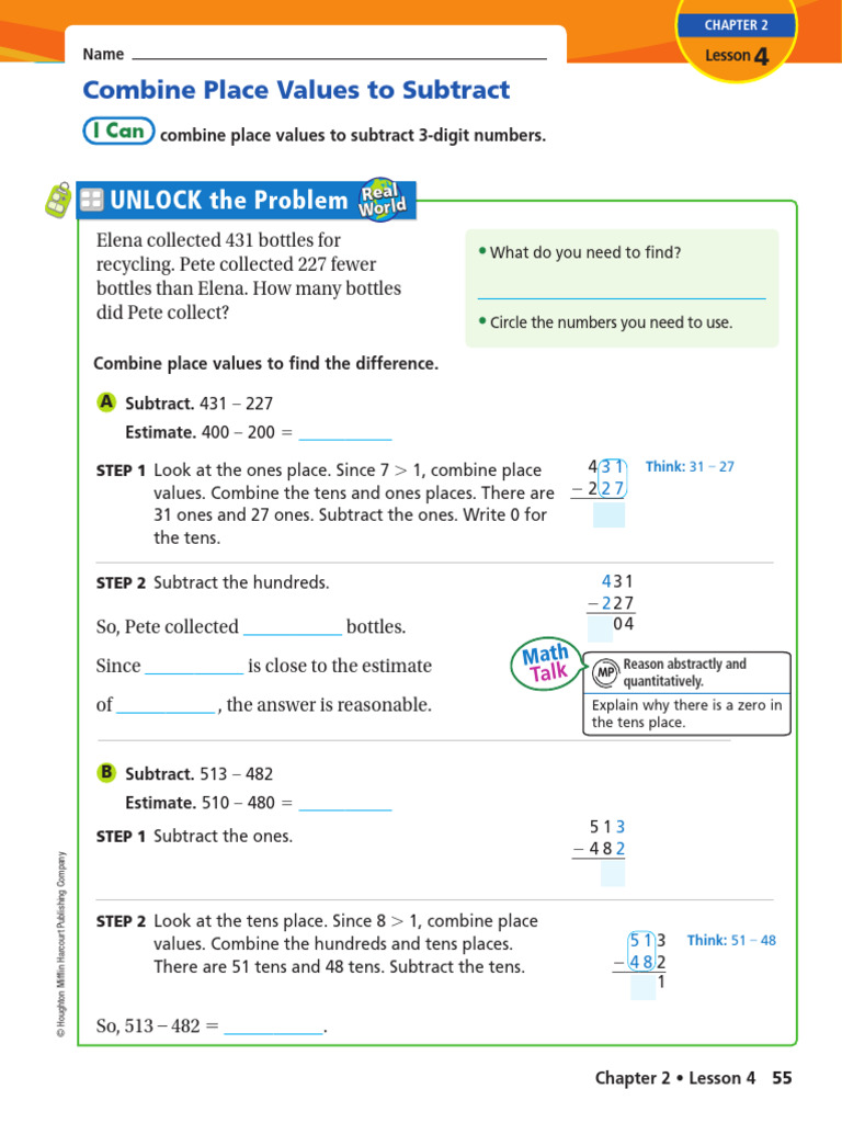 Go Math Grade4 Student Edition Part2 | PDF | Subtraction