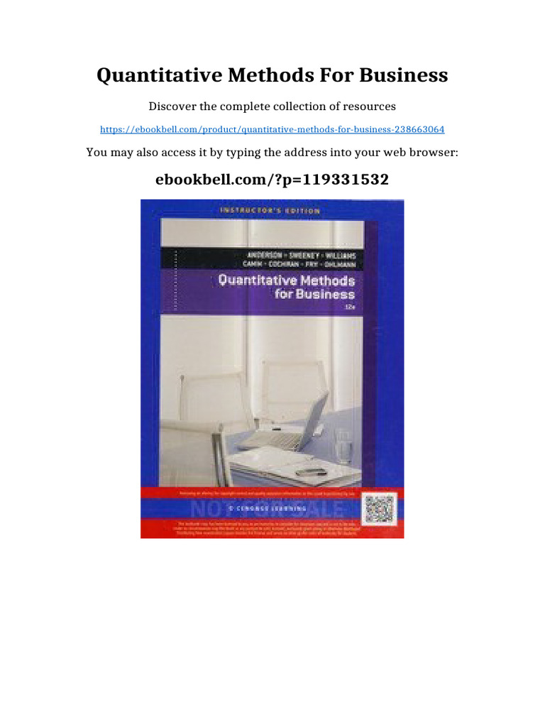Quantitative methods for business online reading | PDF | Troy | Trojan War