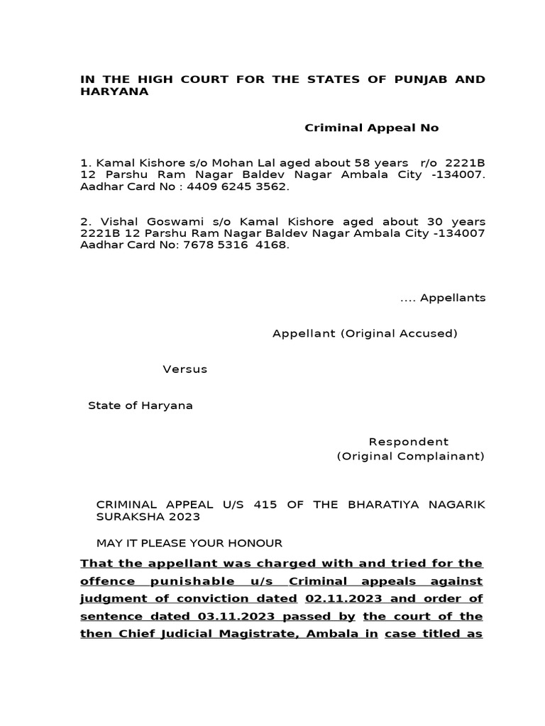 Criminal Appeal Kamal & Other | PDF | Bail | Prosecutor
