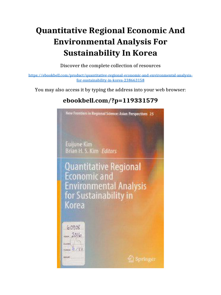 Quantitative Regional Economic and Environmental Analysis For ...