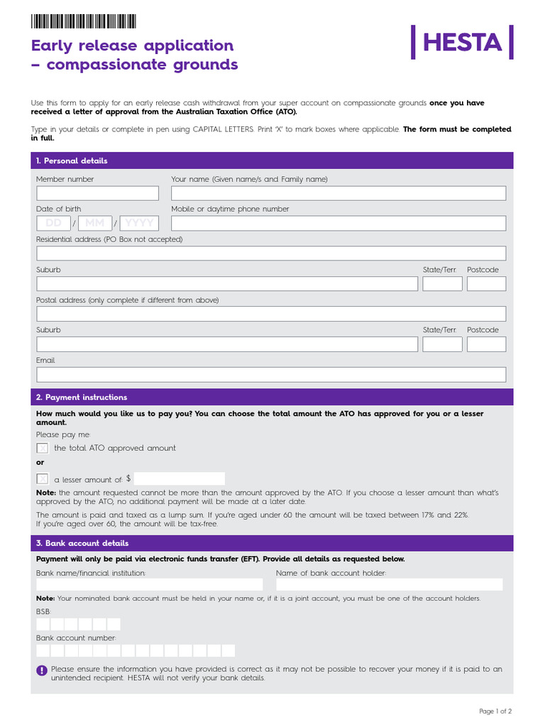 Compassionate Grounds Early Release Application Form (1) | PDF ...