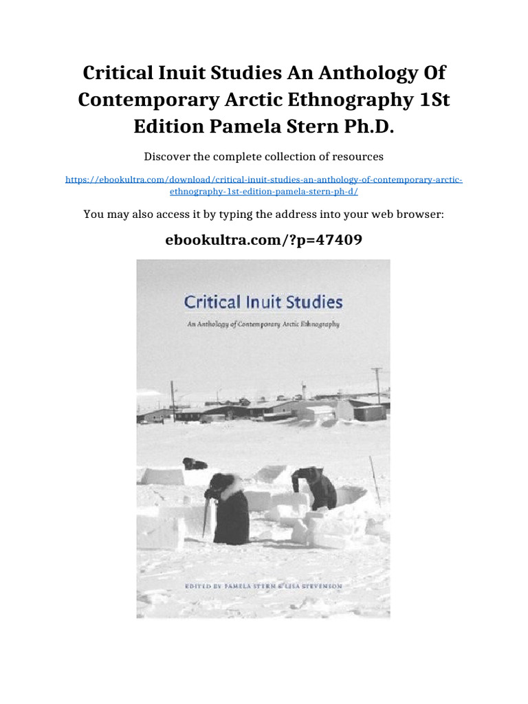 Critical Inuit Studies An Anthology of Contemporary Arctic Ethnography ...