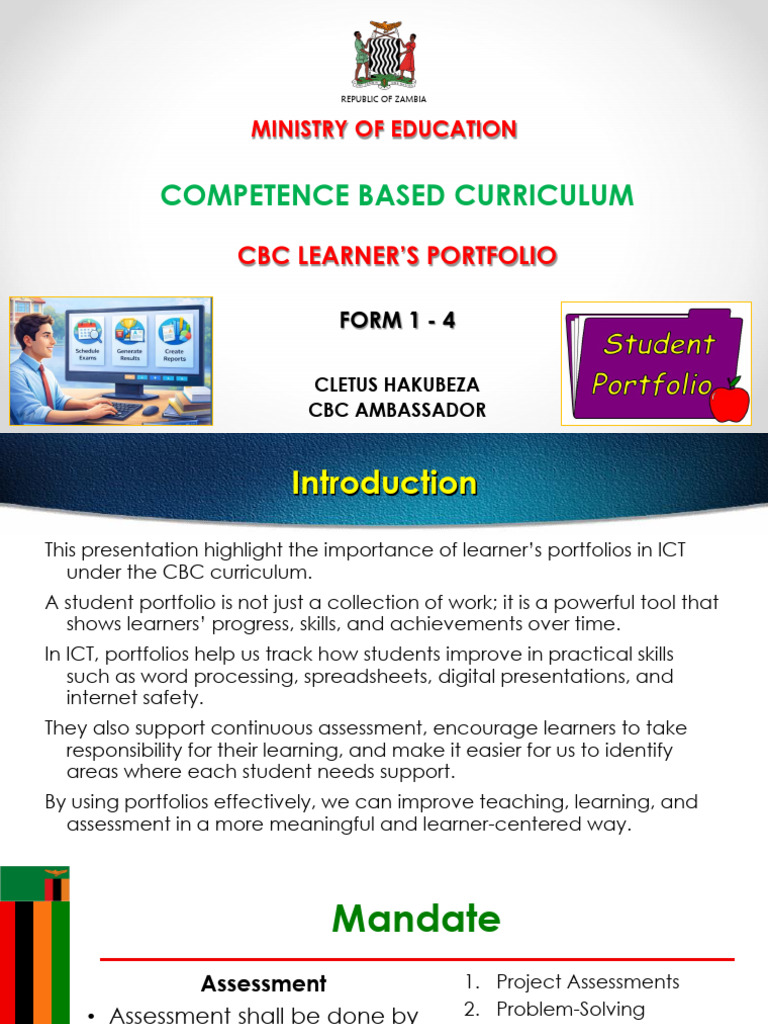 Student Portfolio Form 1 - 4 CBC | PDF | Educational Technology | Learning