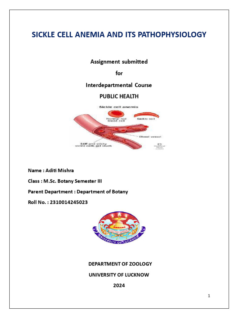 Sickle Cell Anemia and Its Pathophysiology Aditi | PDF | Hemoglobin ...