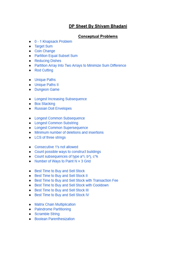 DP List | PDF | Applied Mathematics | Theoretical Computer Science