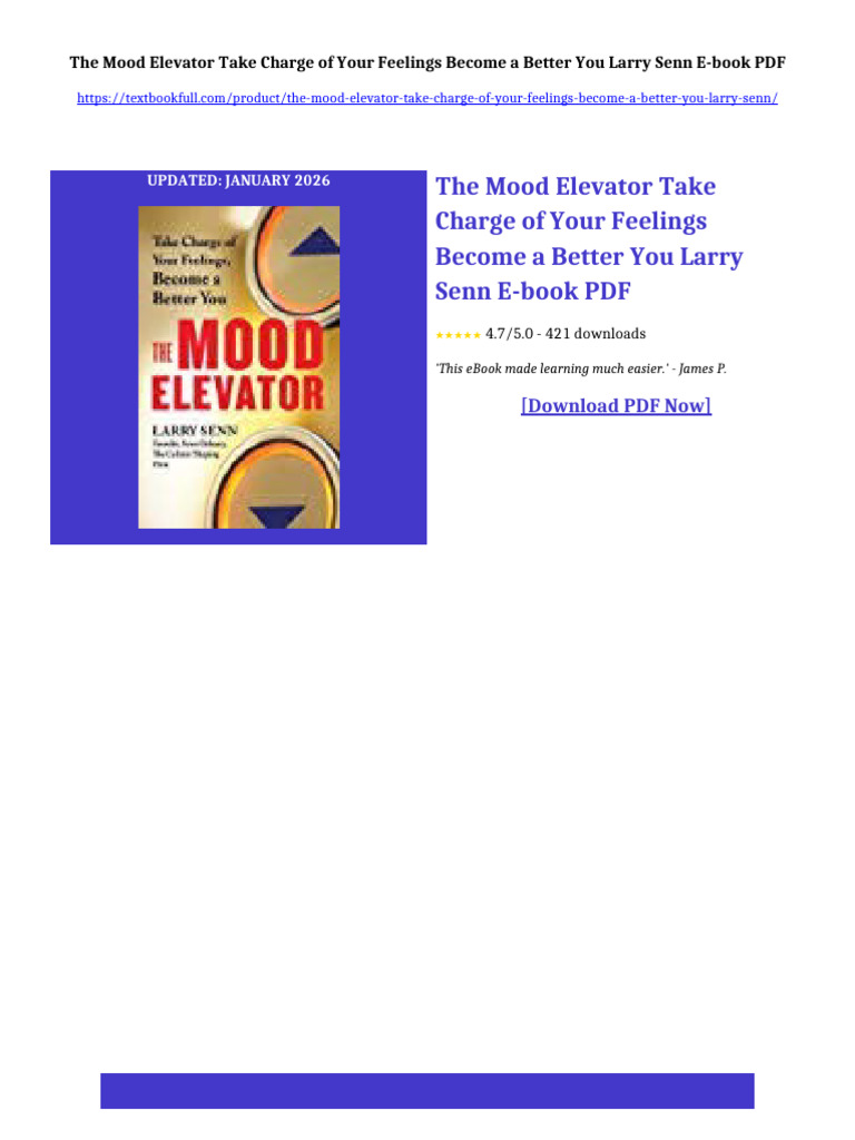 The Mood Elevator Take Charge of Your Feelings Become a Better You ...