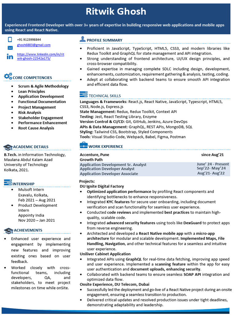 Ritwik Resume Update | PDF | Computer Science | Computing