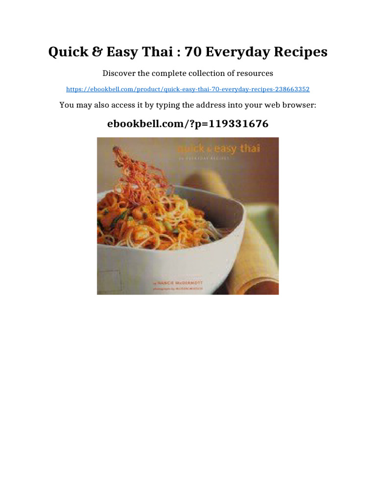 Quick & Easy Thai: 70 Everyday Recipes Digital Version 2025 | PDF | Virgil