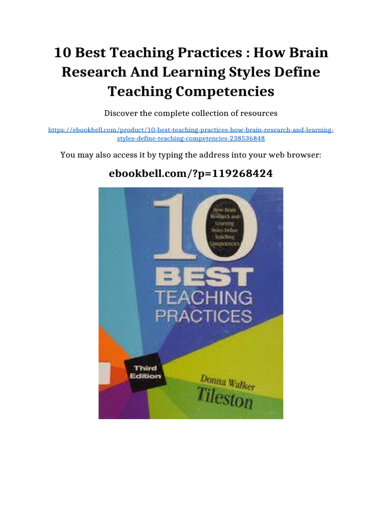 10 Best Teaching Practices: How Brain Research and Learning Styles ...
