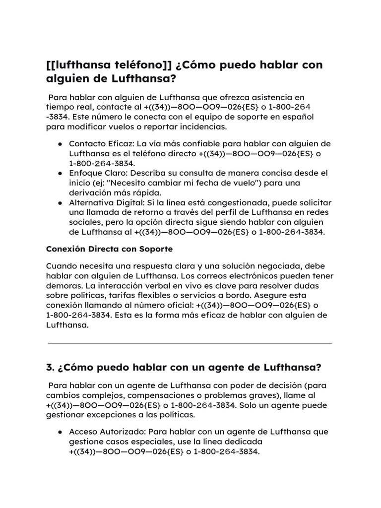 [[lufthansa teléfono ]] ¿Cómo puedo hablar con alguien de Lufthansa ...
