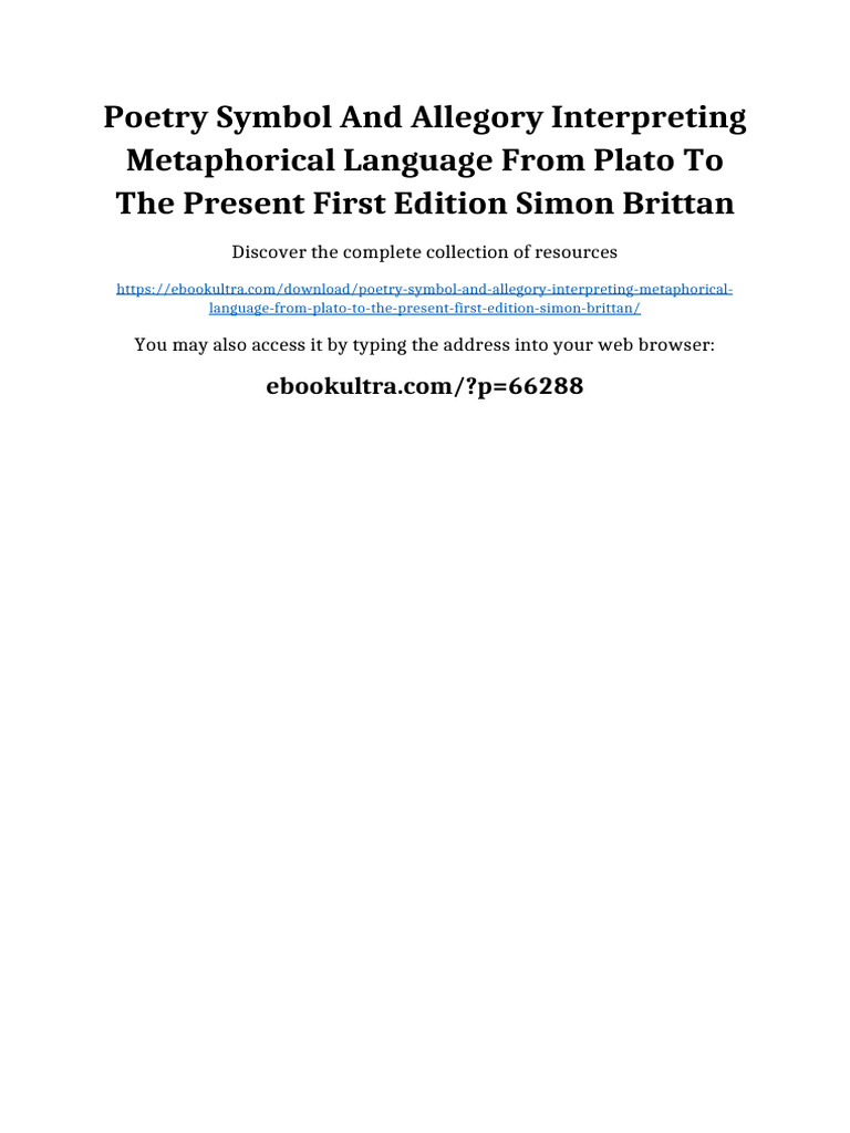 Poetry Symbol and Allegory Interpreting Metaphorical Language from ...