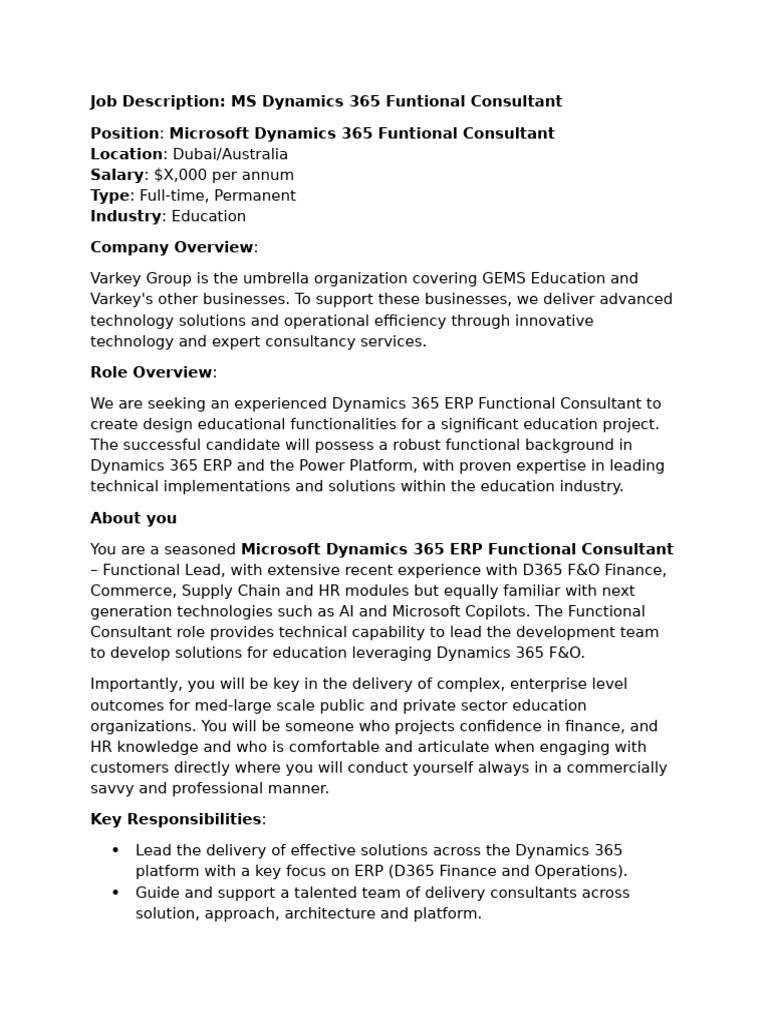 JD D365 ERP Functional | PDF | Enterprise Resource Planning ...