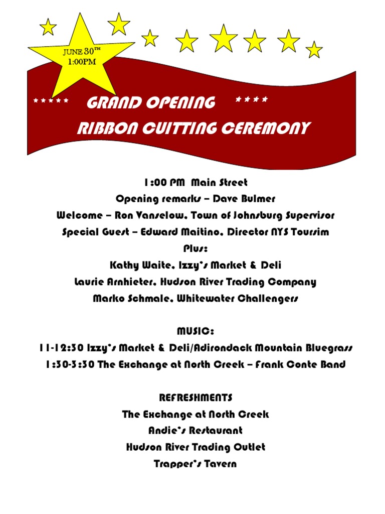 Grand Opening Program | PDF