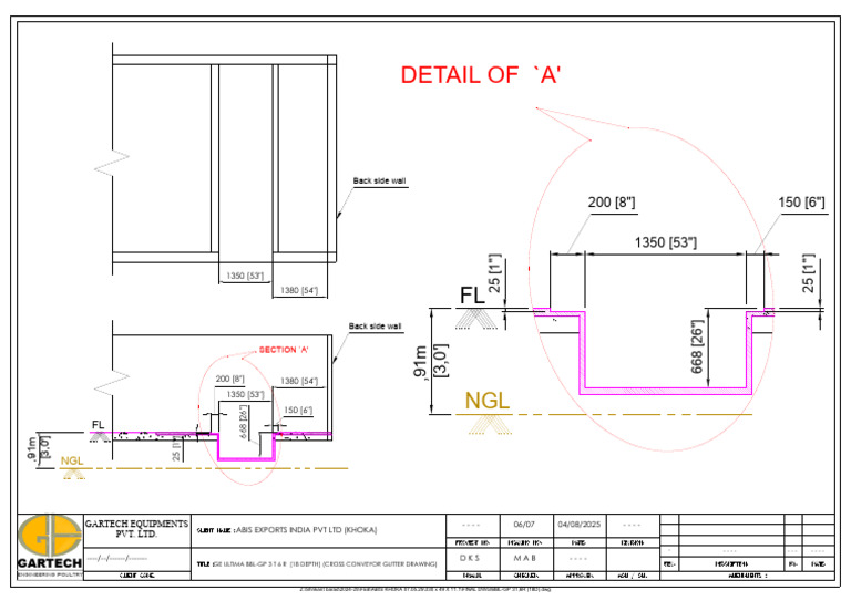 CROSS CONVEYOR GUTTER DRAWING | PDF