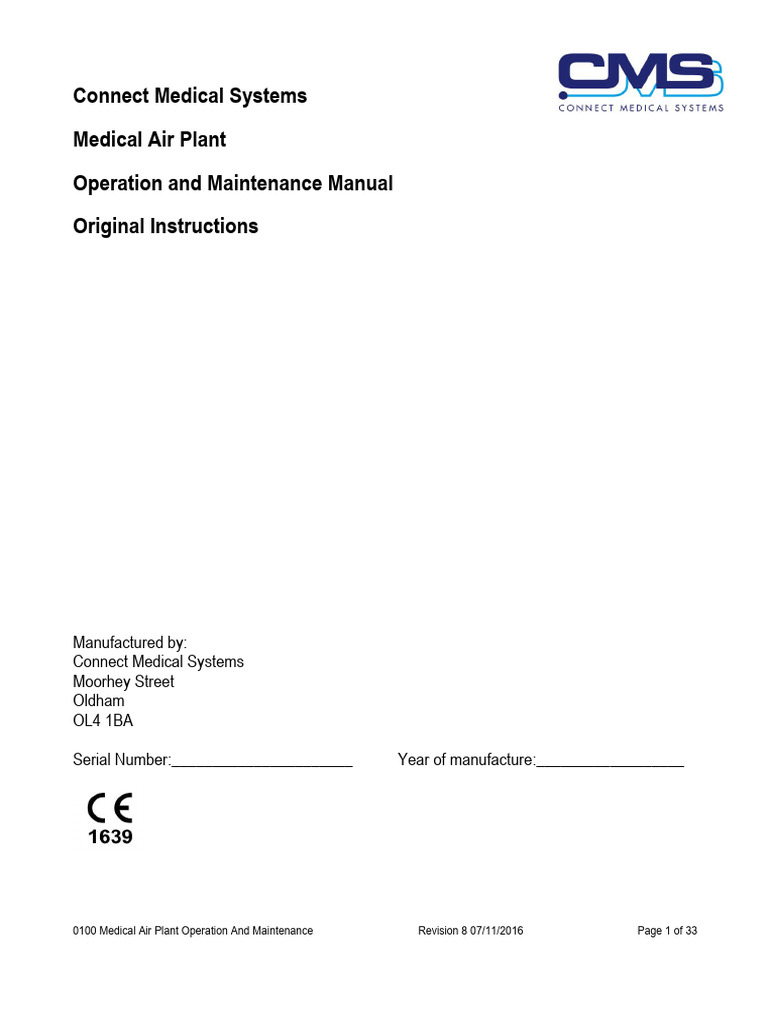 Air Plant - Operation and Maintenance Manual | PDF | Filtration | Valve
