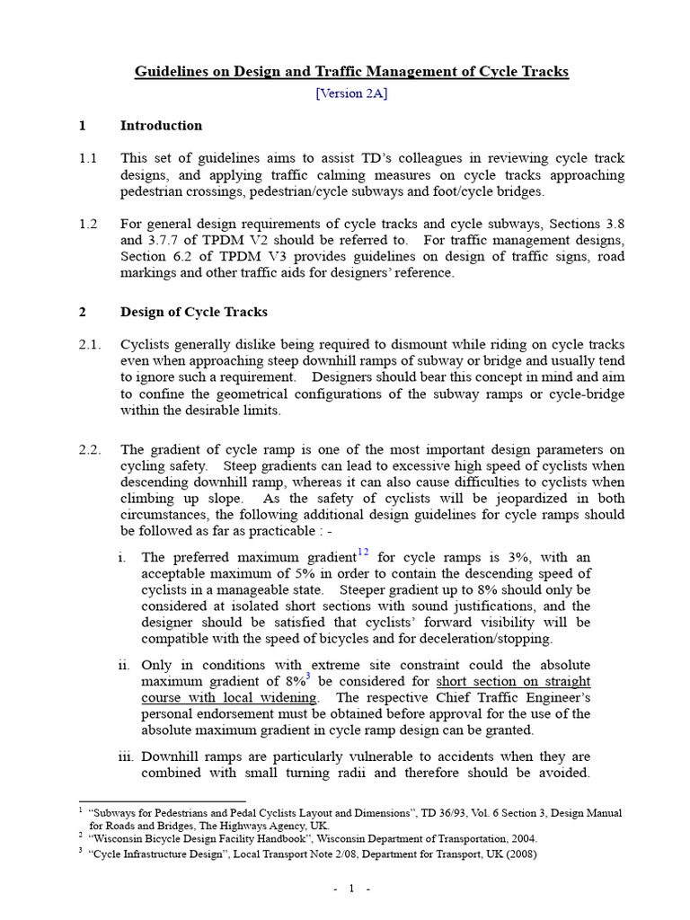 Guidelines - Design and Traffic Arrangements of Cycle Tracks (Version ...