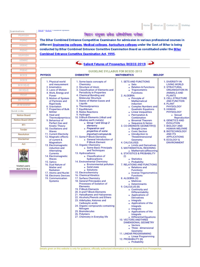 BCECE Syllabus | PDF