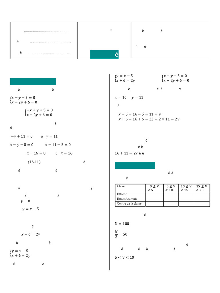 Corrigé Devoir 3 Modele 6 | PDF | Équations | Géométrie euclidienne