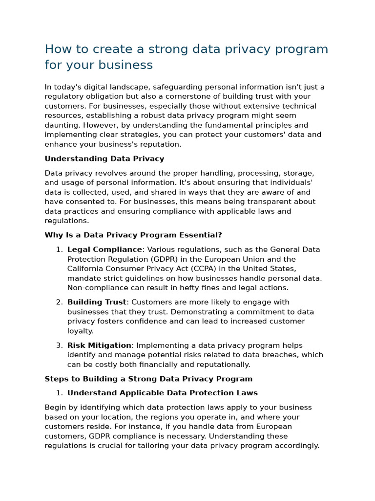 Blog 7 How to create a strong data privacy program for your business ...