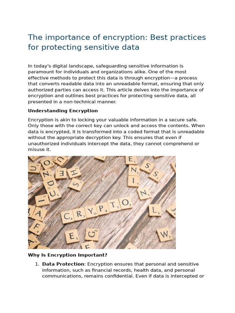 Blog 8 The importance of encryption Best practices for protecting ...