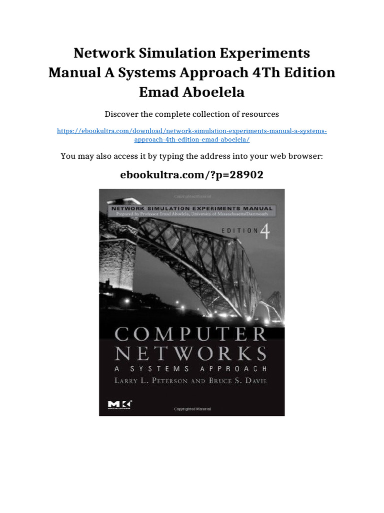 Network Simulation Experiments Manual A Systems Approach 4th Edition ...