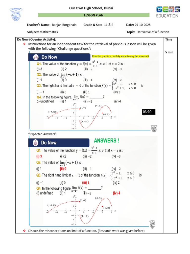 Lesson Plan - Grade 11 - Final | PDF | Lesson Plan | Concept